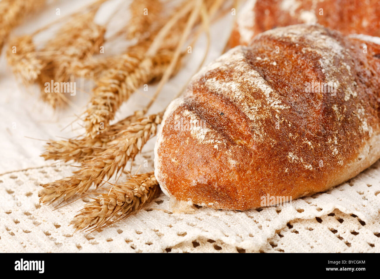 fresh bread on the table Stock Photo - Alamy