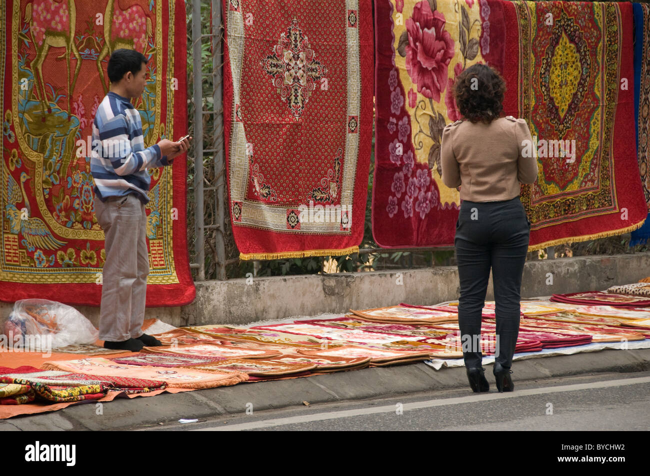The vendor of rugs hi-res stock photography and images - Alamy