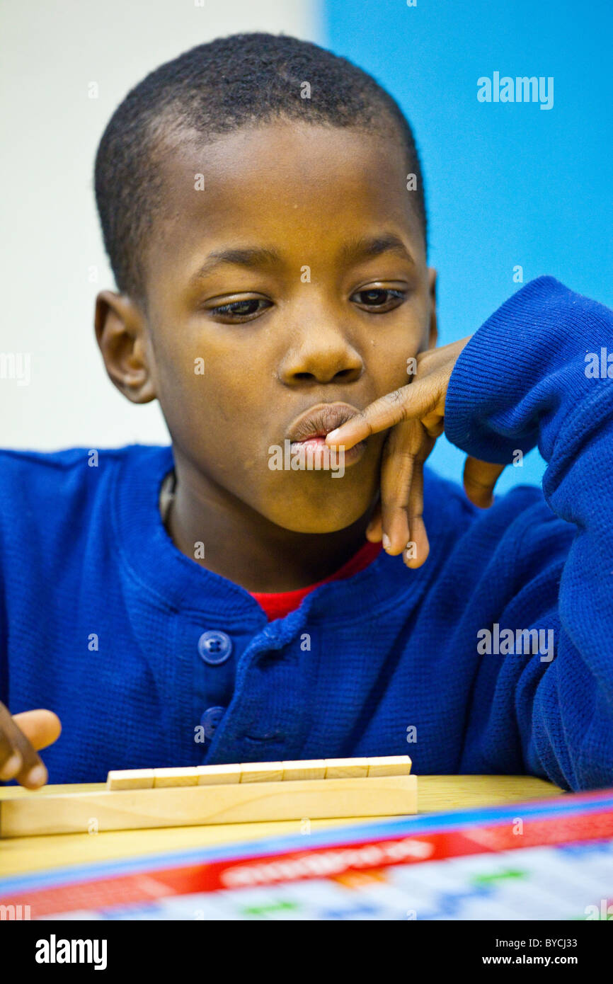 Playing scrabble in a classroom in Washington DC Stock Photo - Alamy