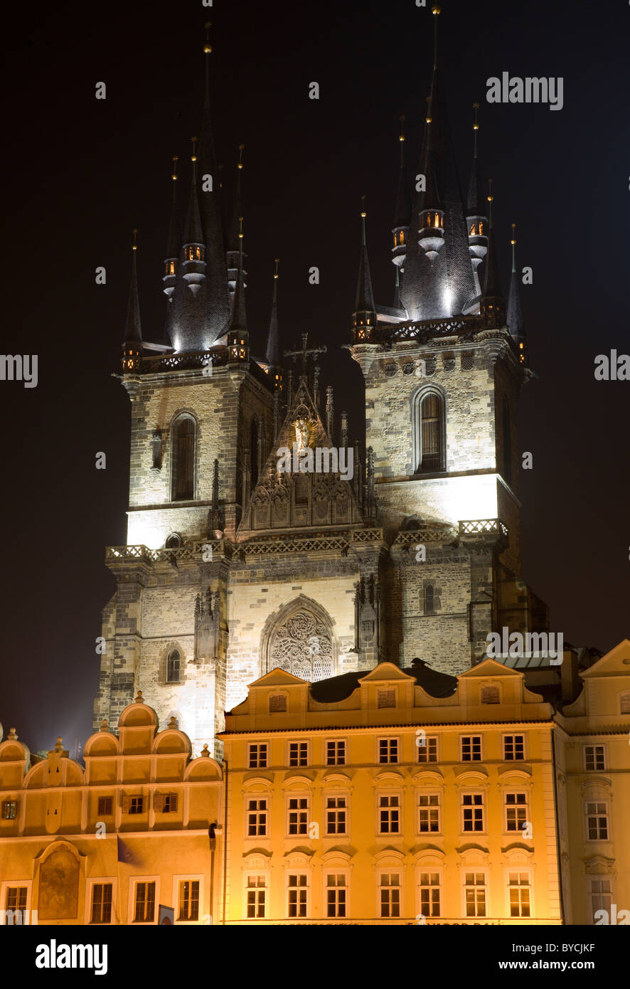Tyn church night prague hi-res stock photography and images - Alamy