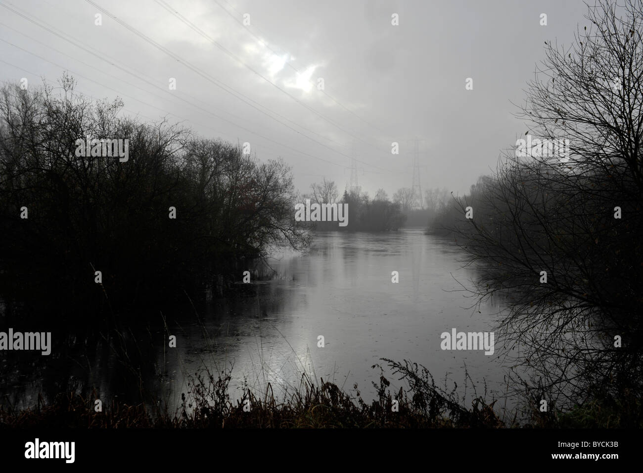 Grey early morning mist Stock Photo - Alamy