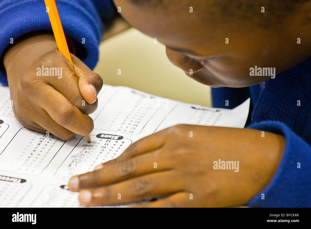Boy taking test hi-res stock photography and images - Alamy