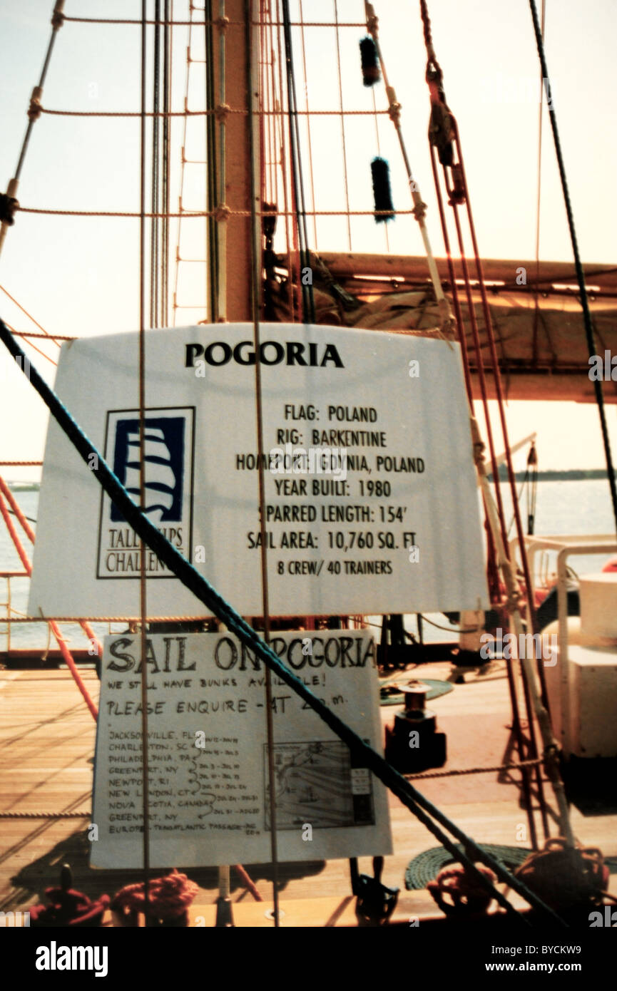 Polish tall sailing ship Pogoria ready for boarding Stock Photo - Alamy