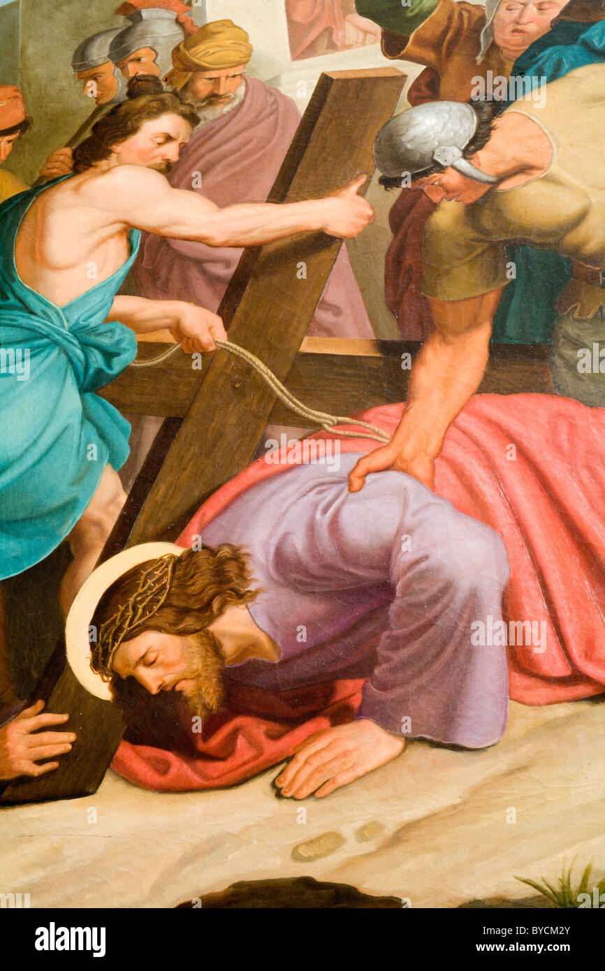 Christ under the cross from Vienna st. Elisabeth church Stock Photo - Alamy