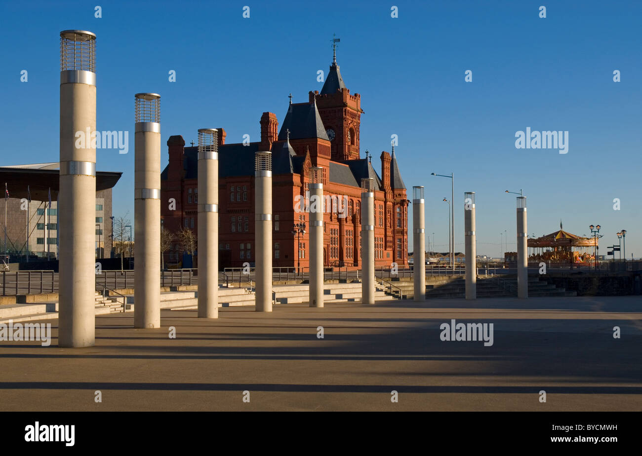 Millennium Square and Pierhead building Cardiff Bay South Wales Stock ...