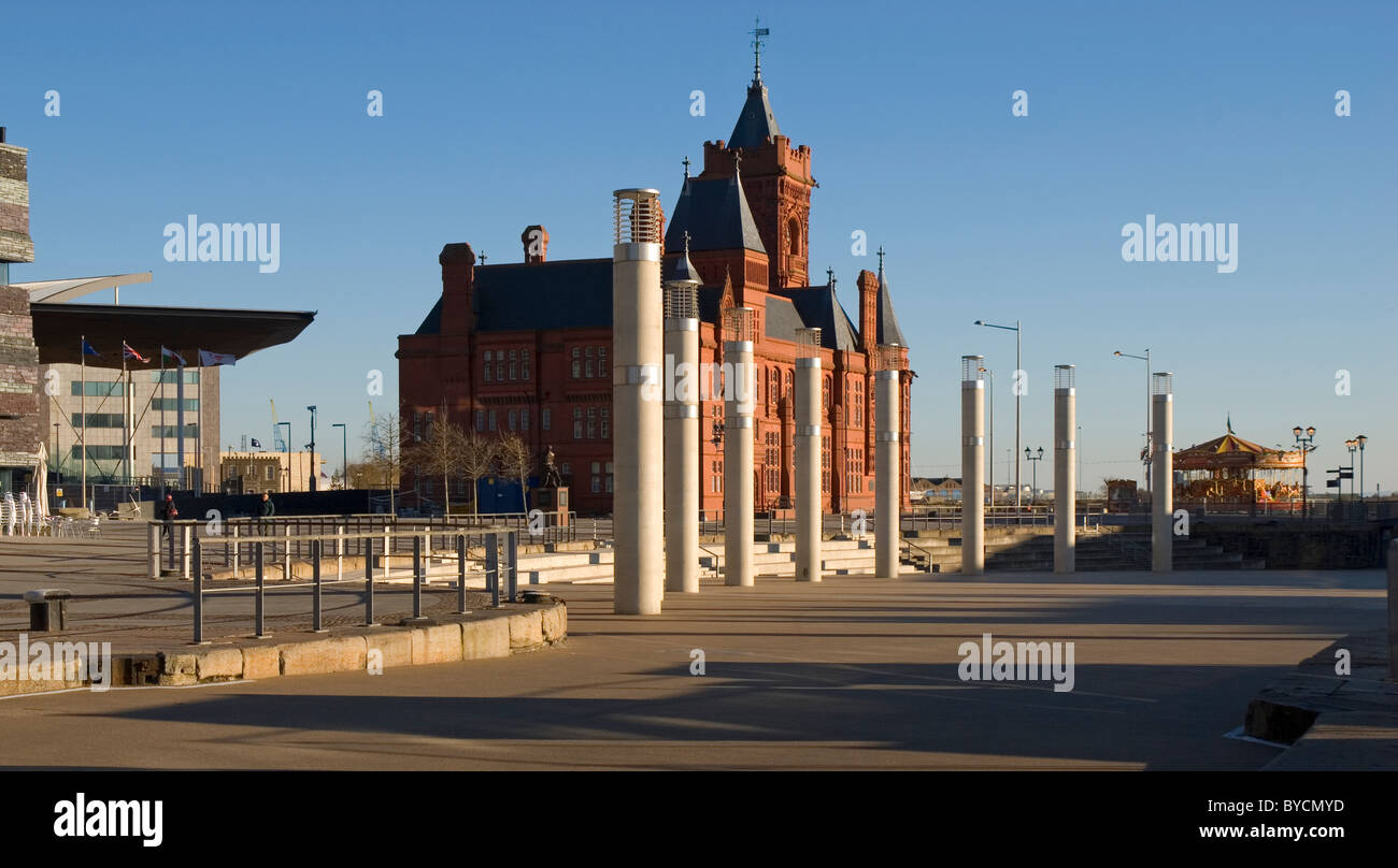 Millennium Square and Pierhead building Cardiff Bay South Wales Stock ...