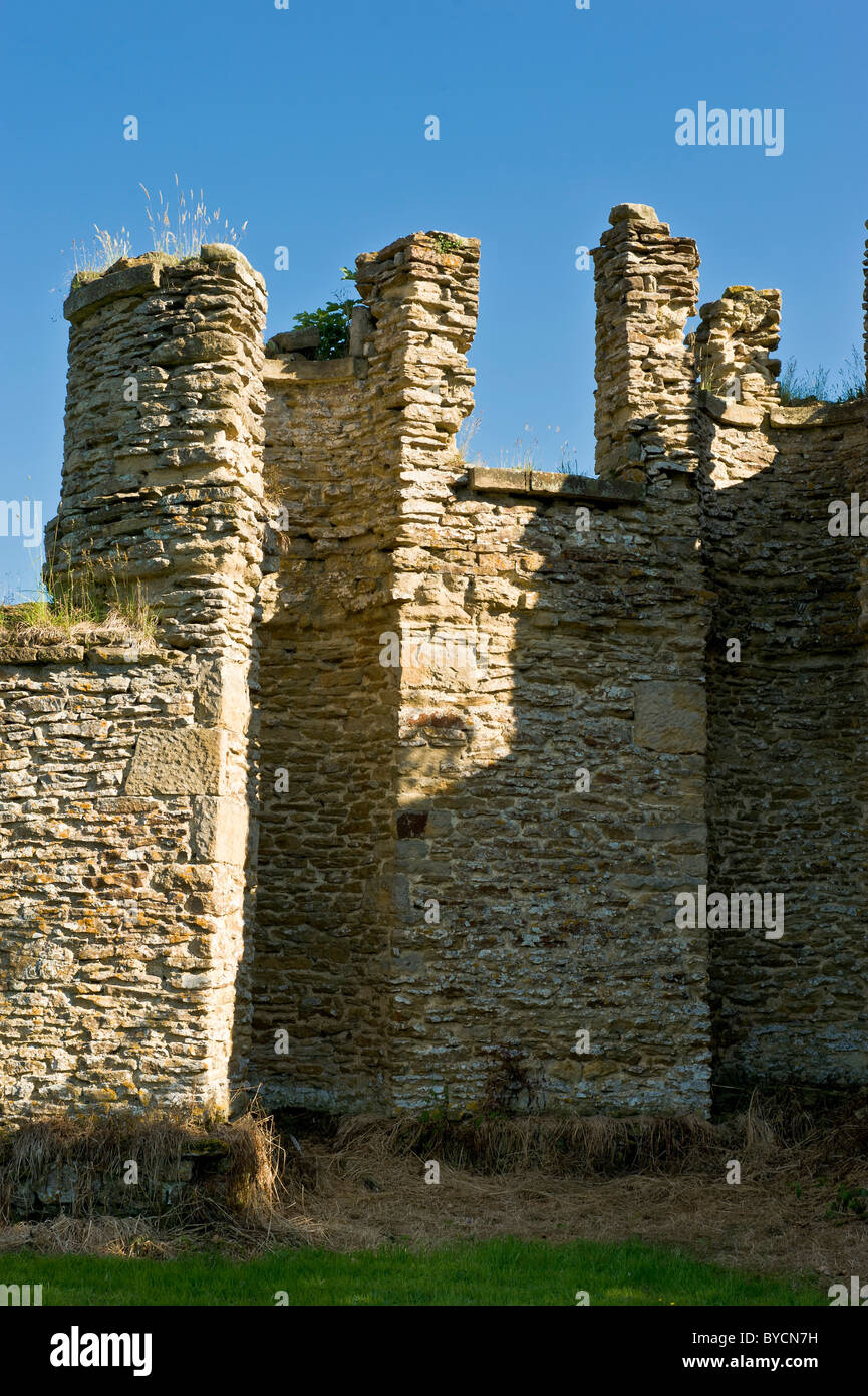 Stone perimeter wall at Yorkshire Arboretum situated in the Castle ...