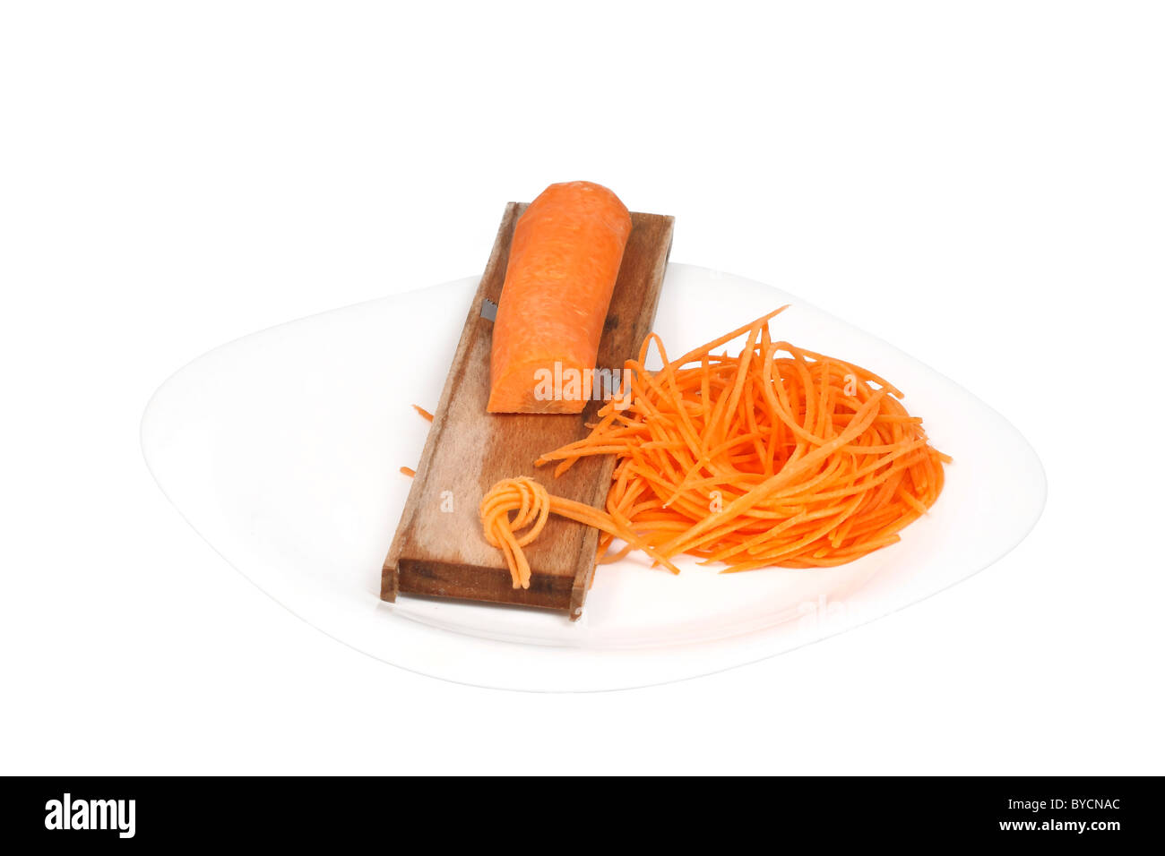 raw carrots cut into sticks, and float on tarelkeizolirovannaya on a ...