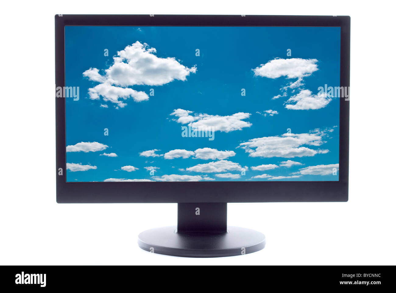 blue sky and clouds on TV screen Stock Photo - Alamy