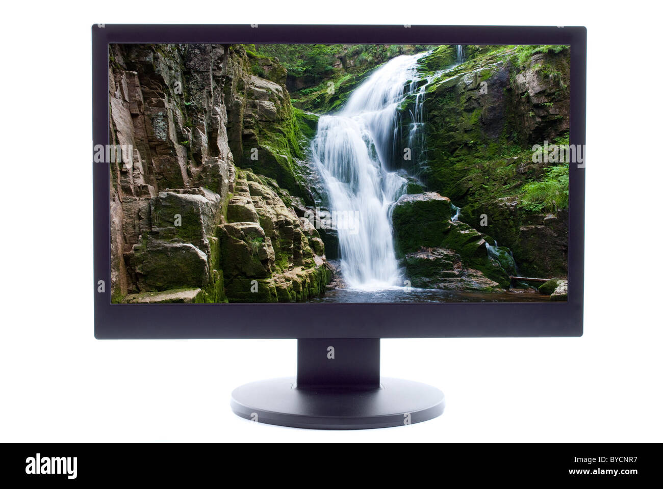 waterfall on TV screen Stock Photo - Alamy