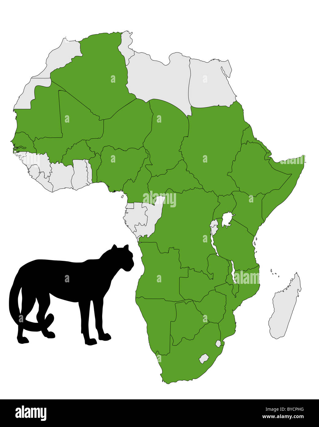 Cheetah distribution Africa Stock Photo - Alamy