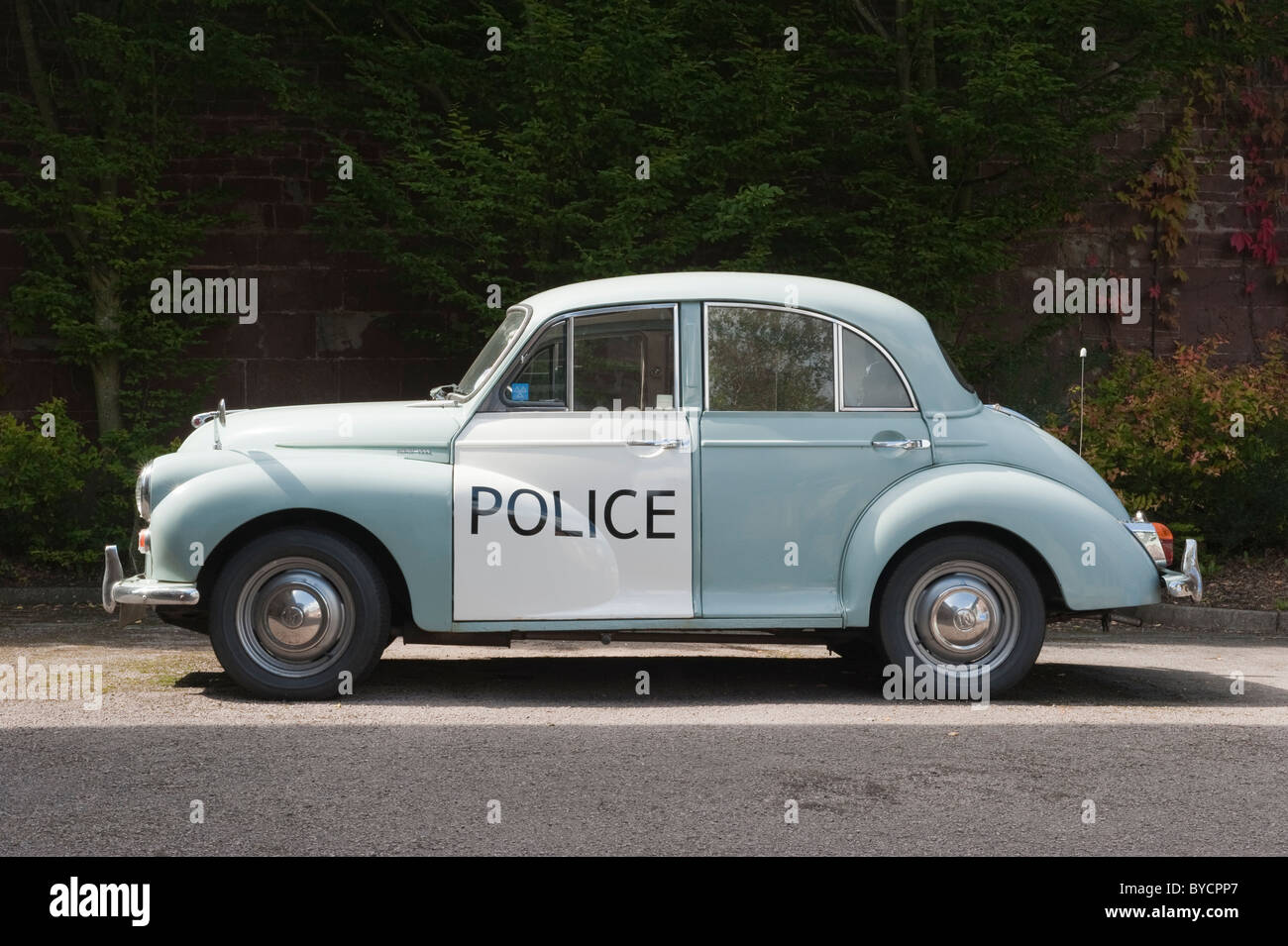 Morris Minor police car at Littledean Jail in the Forest of Dean Stock ...