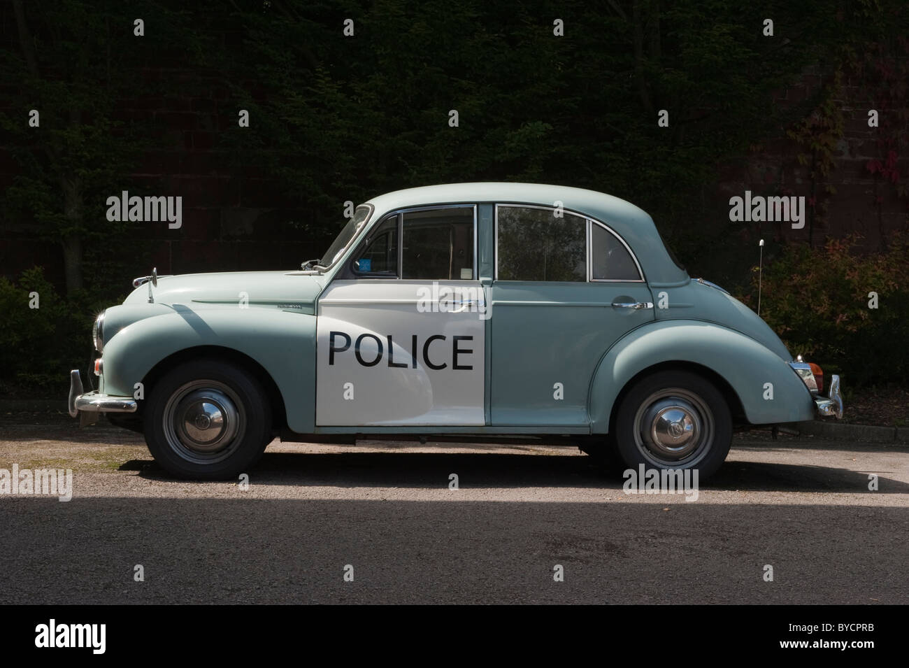Morris Minor police car at Littledean Jail in the Forest of Dean Stock ...
