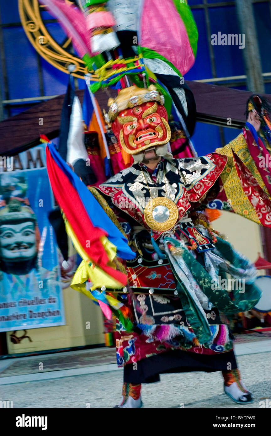 Religion, Tibetan Buddhist Monk Performing Religious Dance in ...