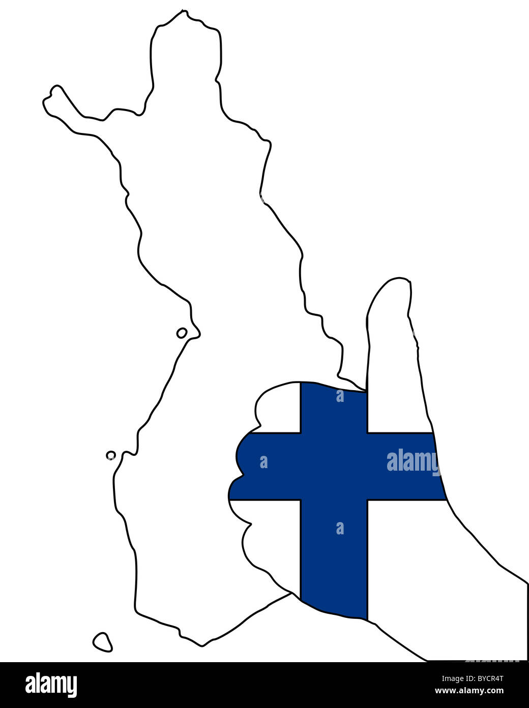 Finland hand signal Stock Photo - Alamy