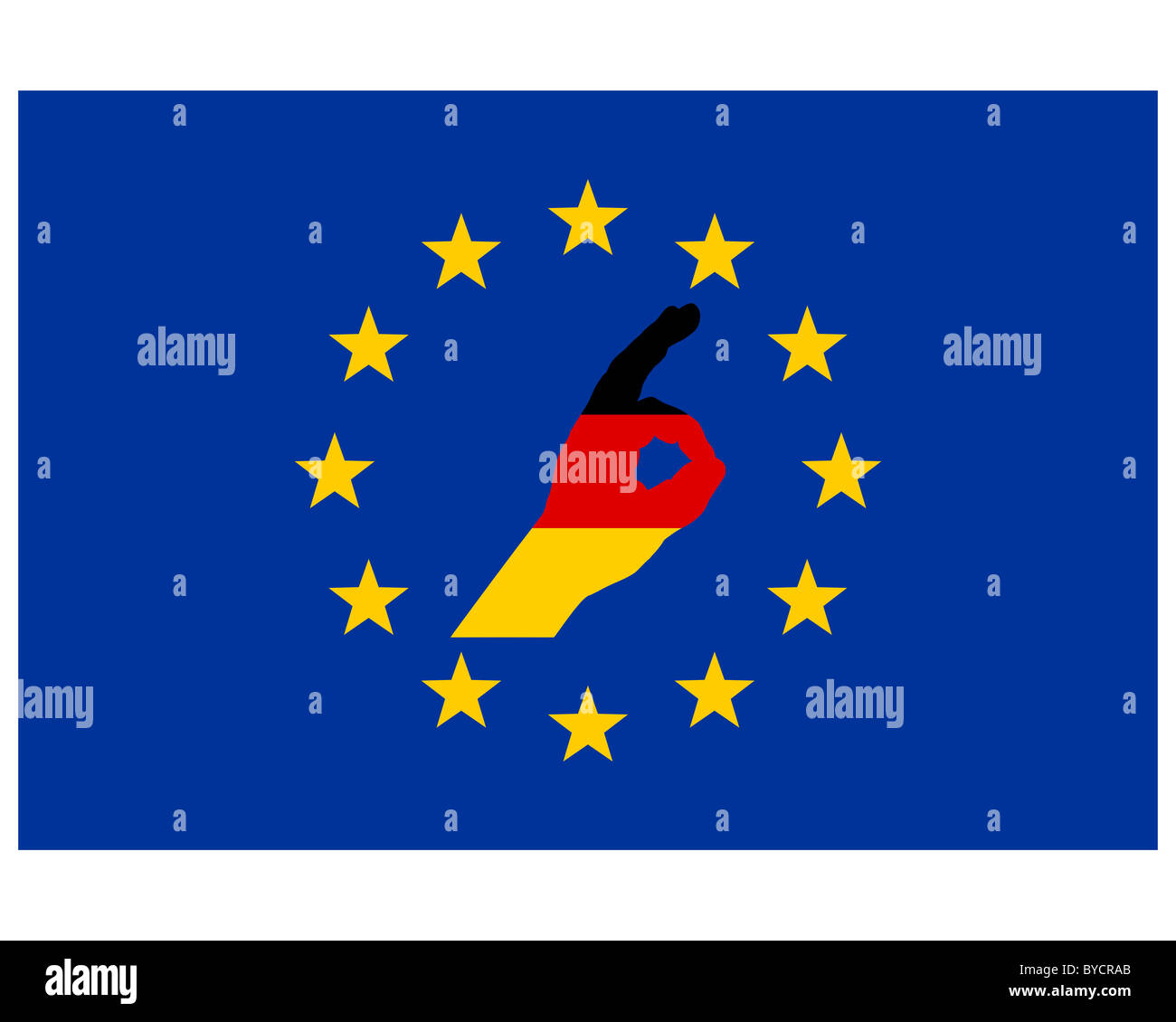 German finger signal in Europe Stock Photo - Alamy