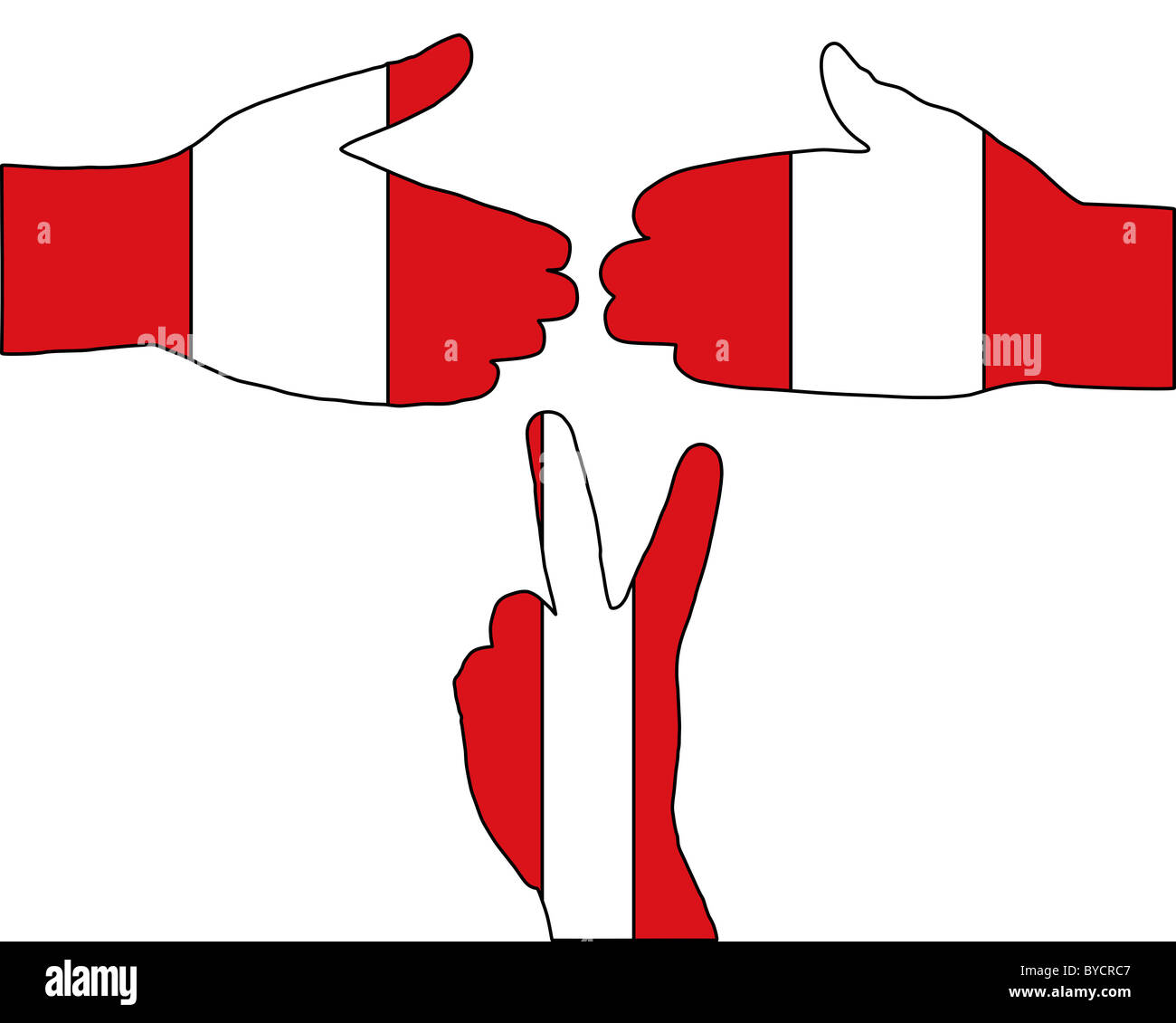 Peru hand signal Stock Photo - Alamy
