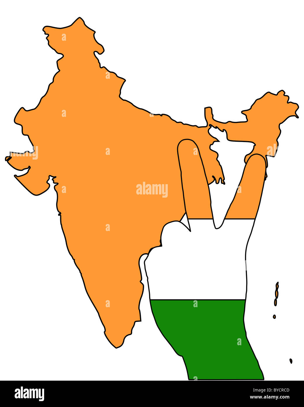 India hand signal Stock Photo - Alamy