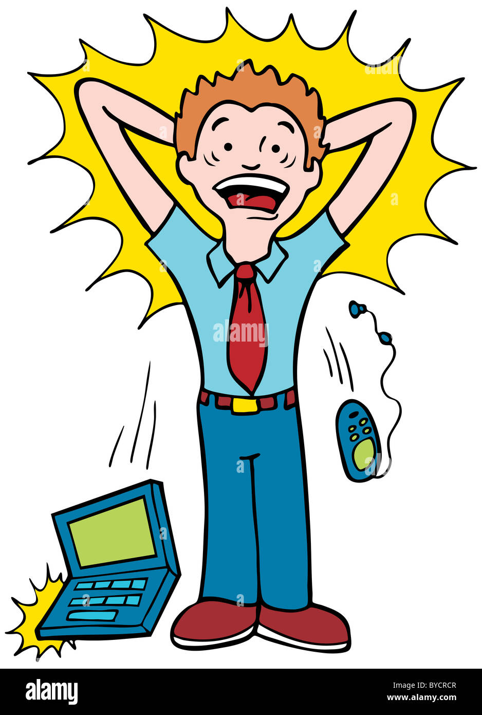 Worker is overwhelmed by projects Stock Photo - Alamy