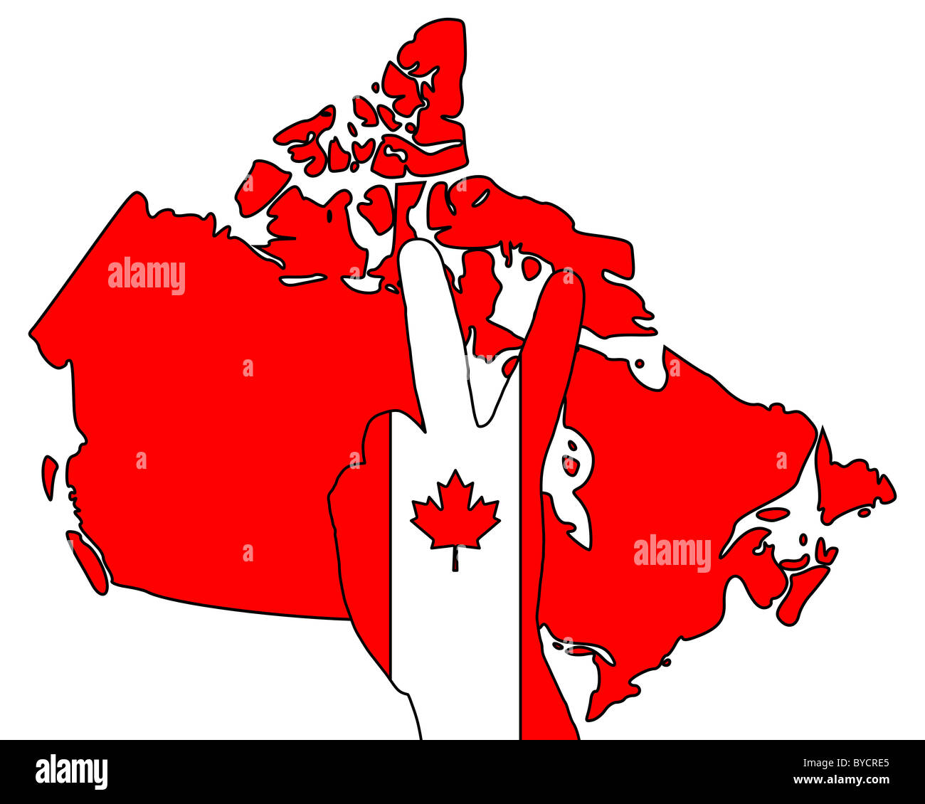 Canadian hand signal Stock Photo - Alamy