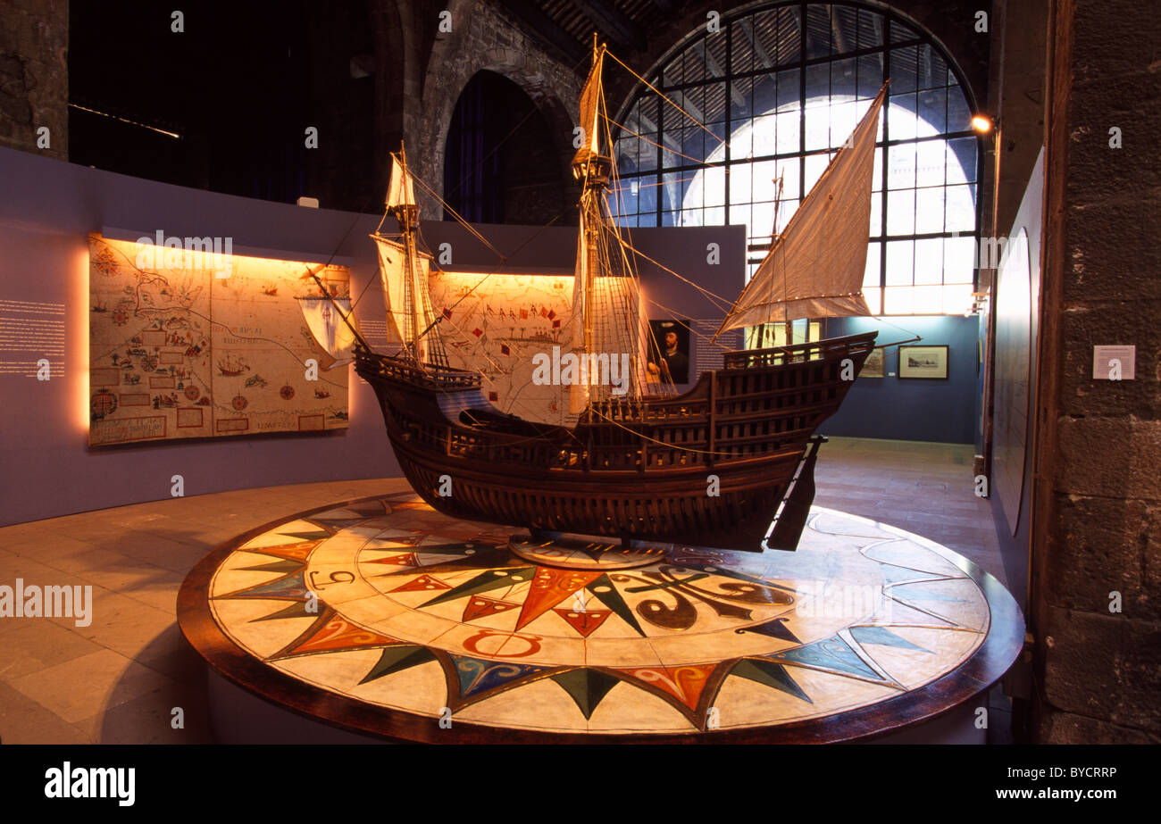 Museu Maritim in former shipyard Drassanes, Barcelona, Spain Stock ...