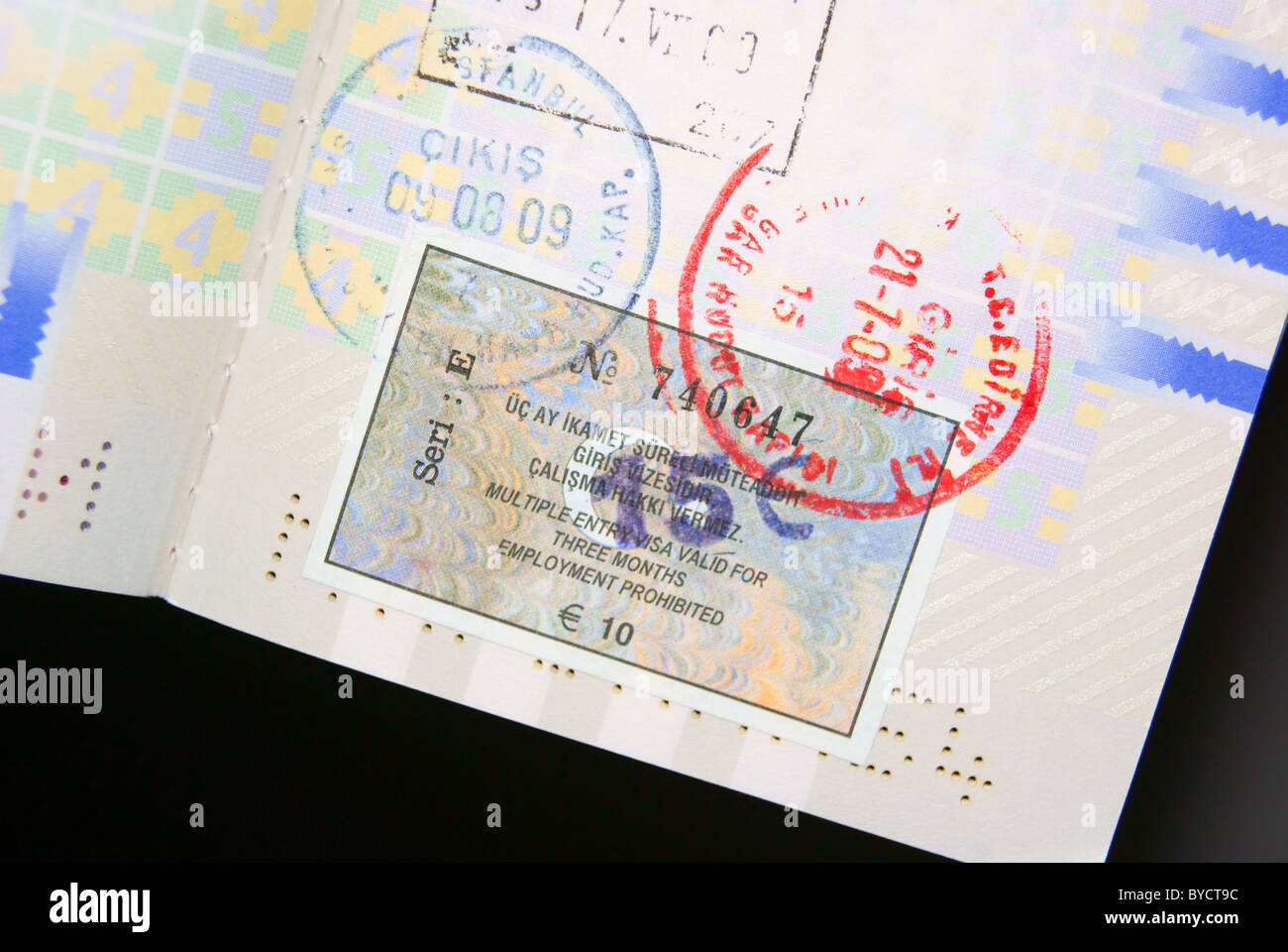 Passport stamp visa turkey hi-res stock photography and images - Alamy