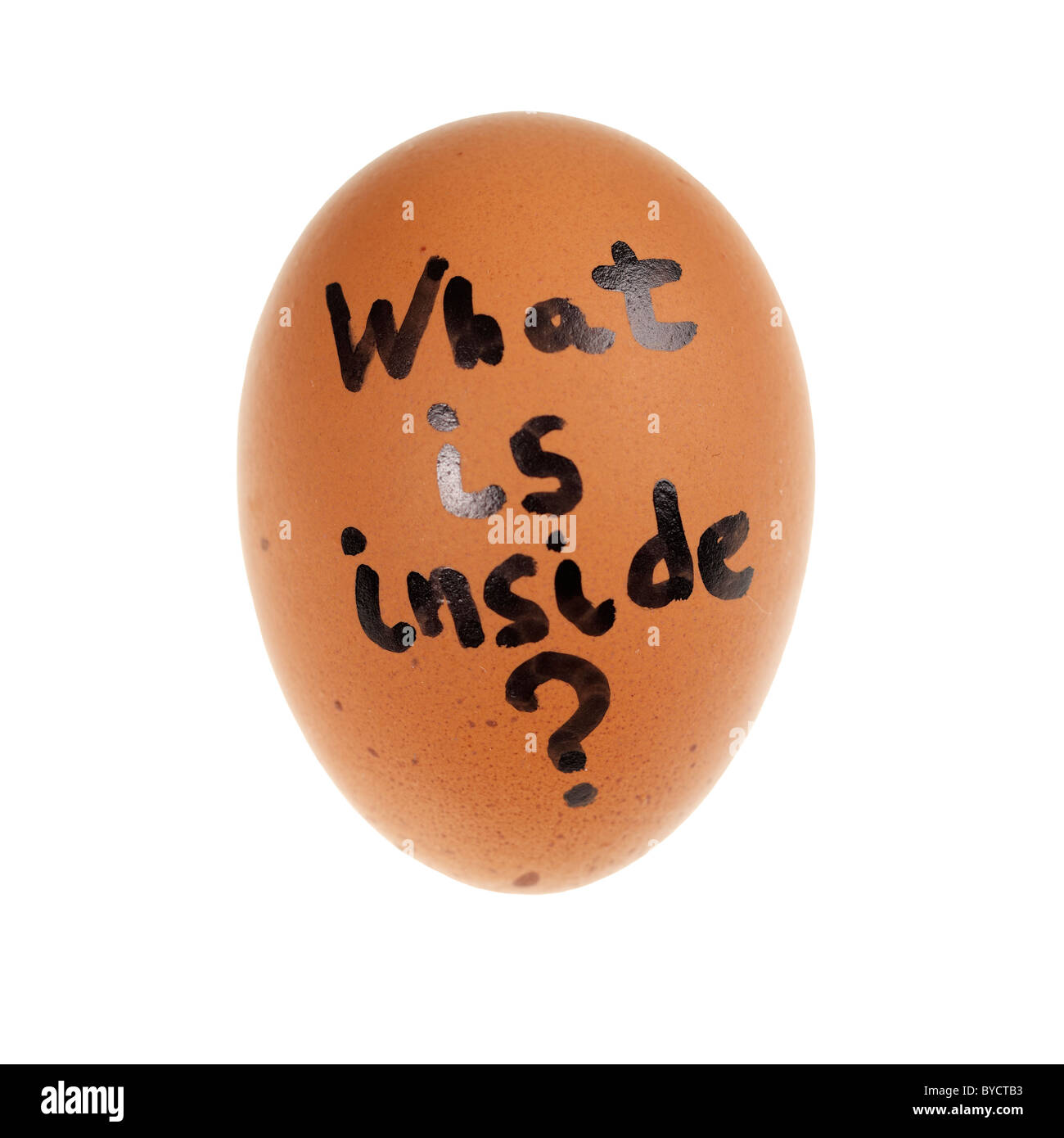 Egg with written text Stock Photo - Alamy