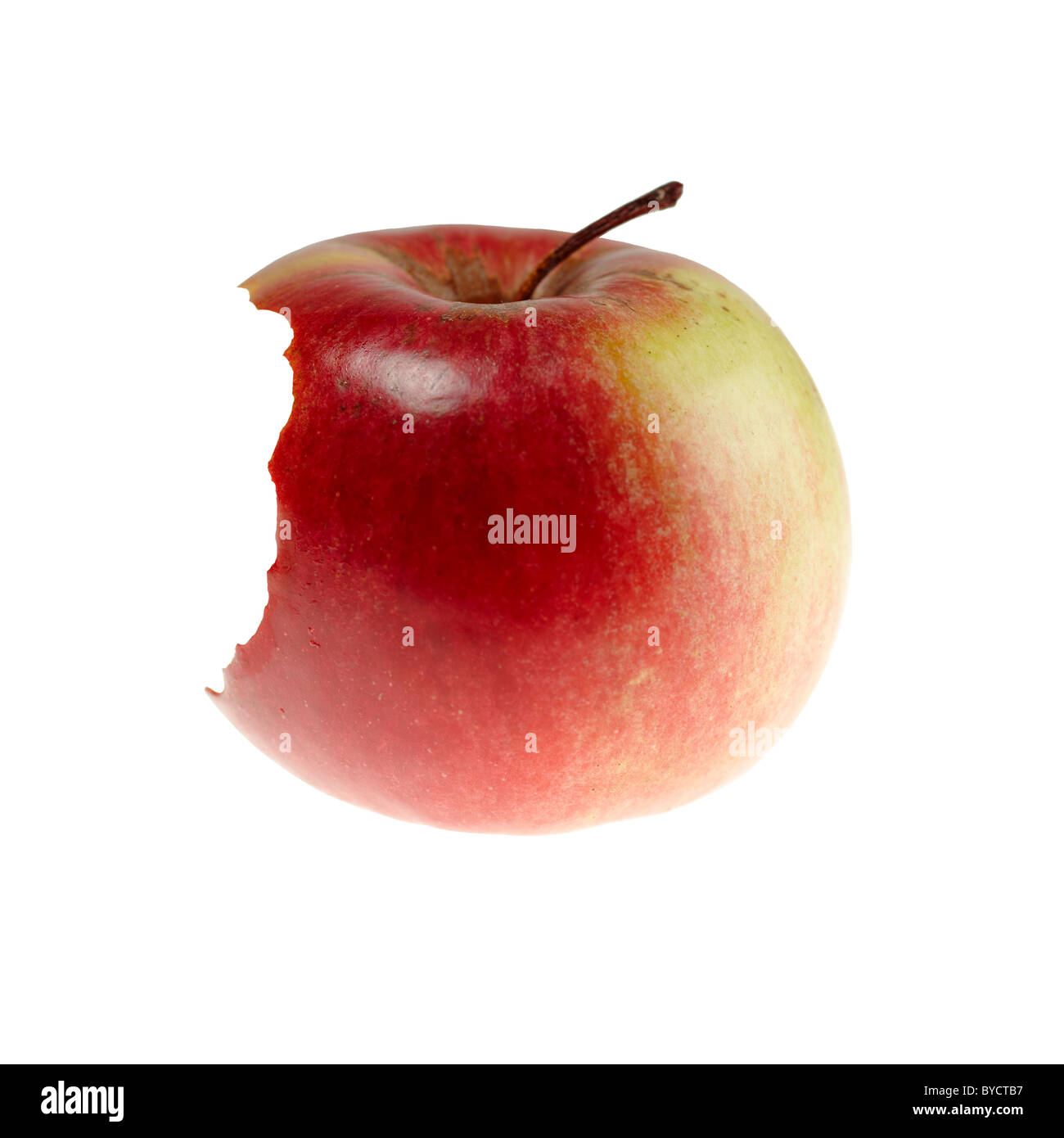 Red apple with a bite taken Stock Photo - Alamy