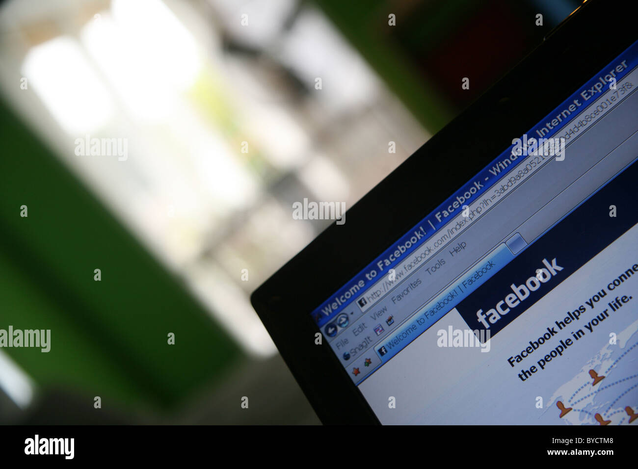 Laptop computer screen with Facebook logo Stock Photo - Alamy