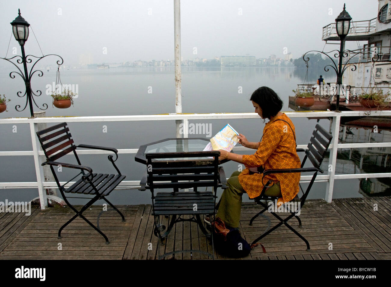 Tourist map reading in Hanoi Stock Photo - Alamy