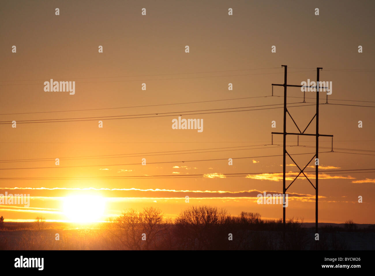the power grid that runs across canada Stock Photo - Alamy
