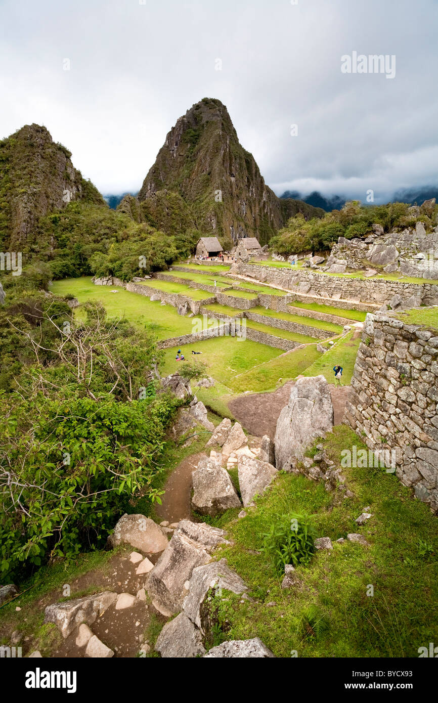 landscape view of the Inca Ruins at Machu Picchu, Peru, South America ...
