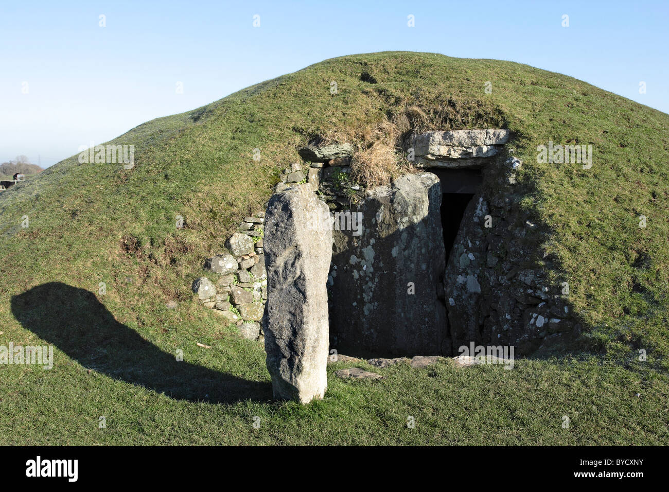 The late neolithic (c2000BC) burial chamber at Bryn Celli Ddu, on the ...