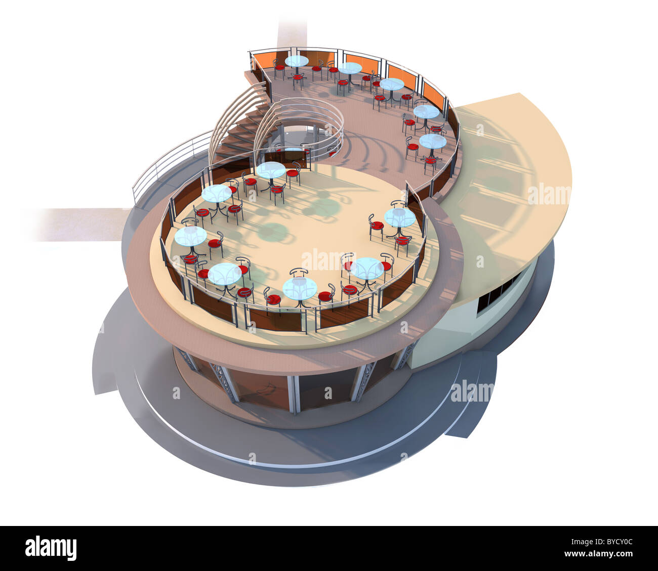 Spatial model of summer cafe, computer graphics Stock Photo - Alamy