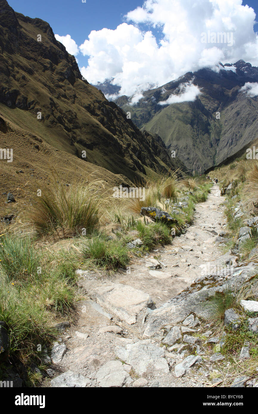 Inca Trail in the Andes Mountains in Peru Stock Photo - Alamy