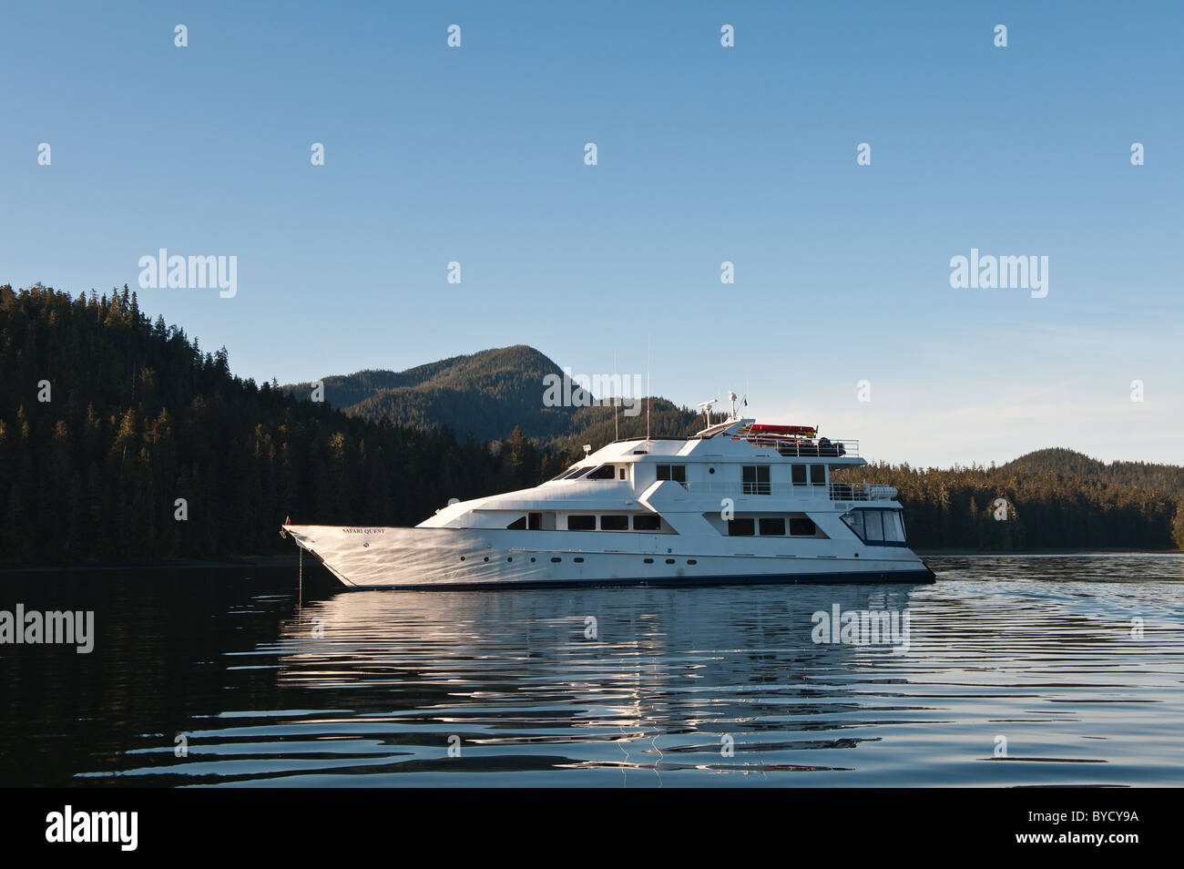 Alaska. Safari Quest anchored in Windham Bay in the Chuck River ...