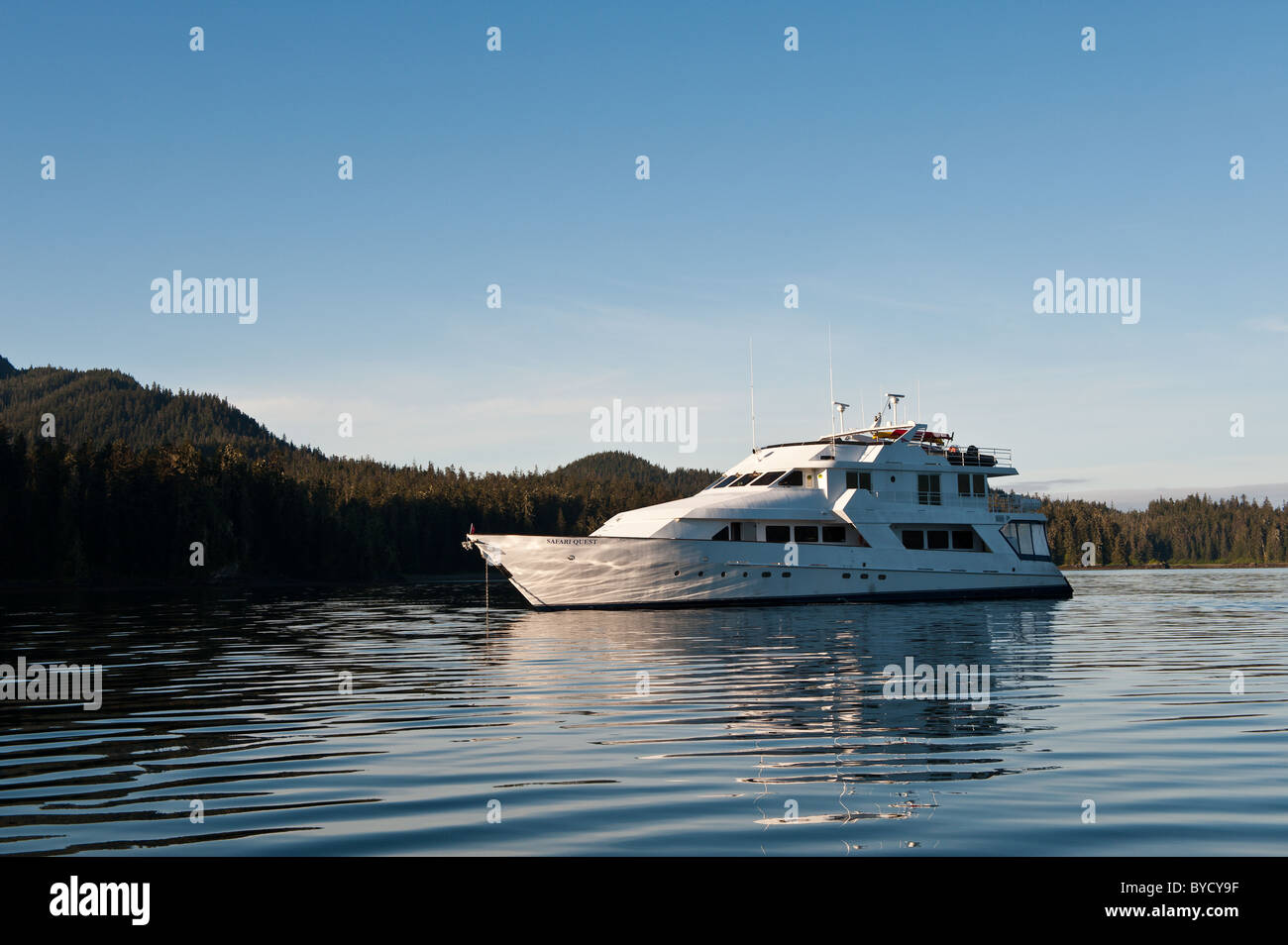 Alaska. Safari Quest anchored in Windham Bay in the Chuck River ...