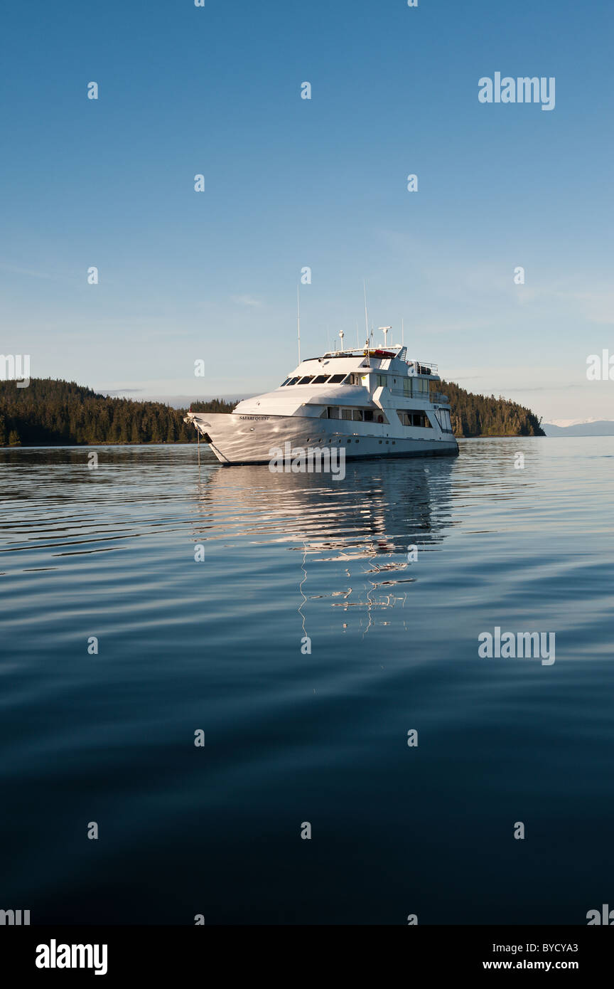 Alaska. Safari Quest anchored in Windham Bay in the Chuck River ...
