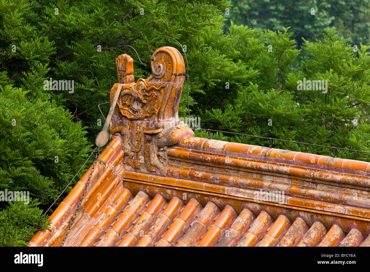 Gold tiled roof of the New Summer Palace, Yiheyuan, Beijing, China ...