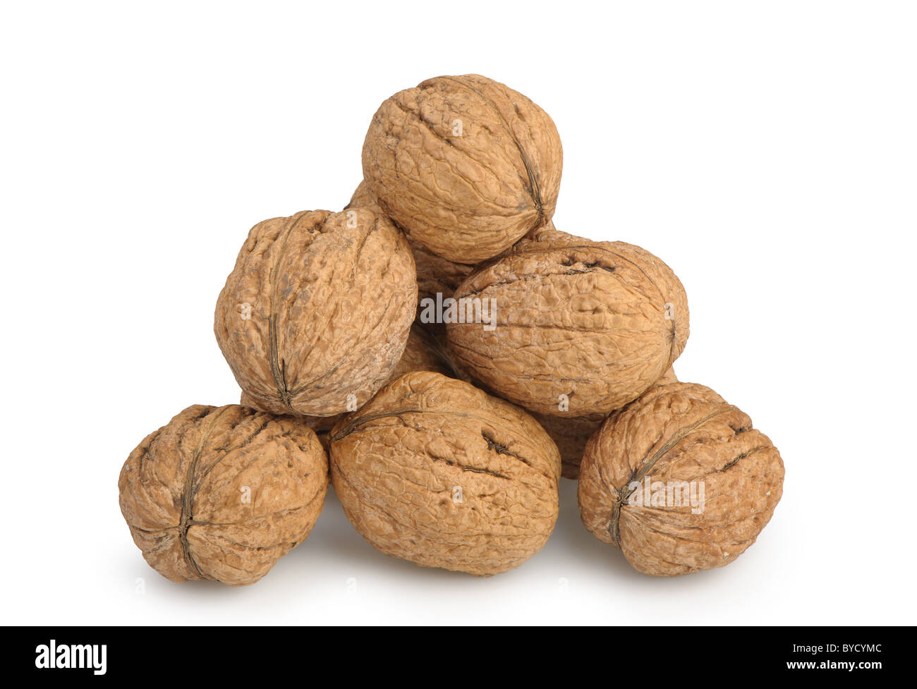 Heap walnut. It is isolated on a white background Stock Photo - Alamy