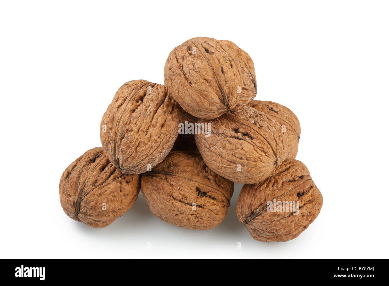 Heap walnut. It is isolated on a white background Stock Photo - Alamy
