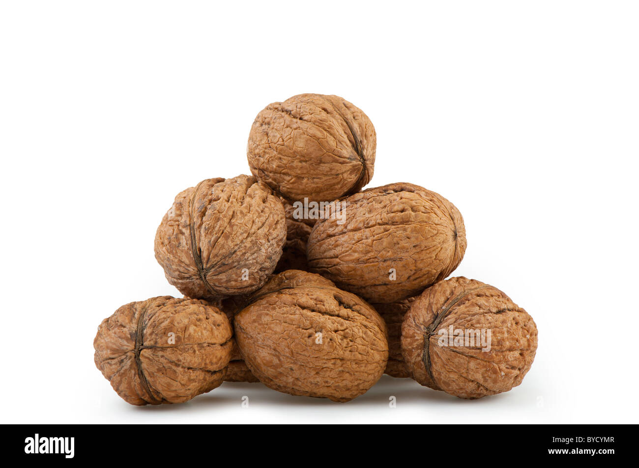 Heap walnut. It is isolated on a white background Stock Photo - Alamy