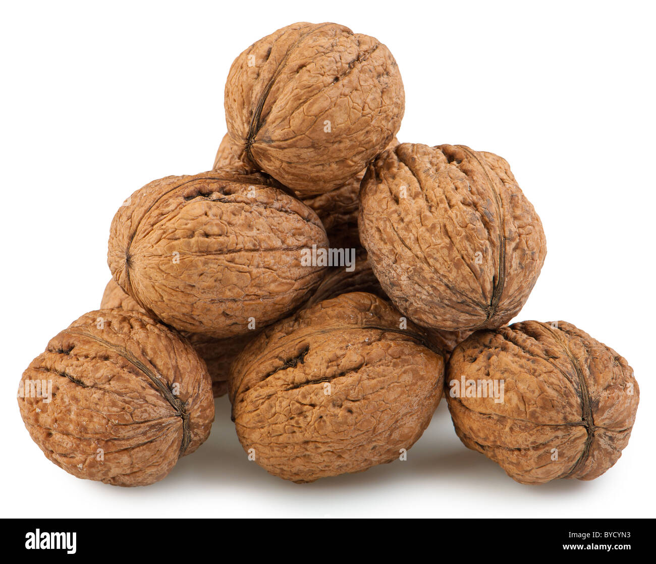 Heap walnut. It is isolated on a white background Stock Photo - Alamy