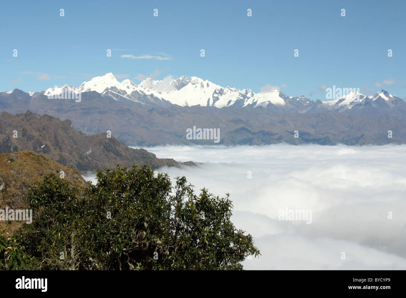 Andes Mountains in Peru looking towards the Vilcabamba range Stock ...