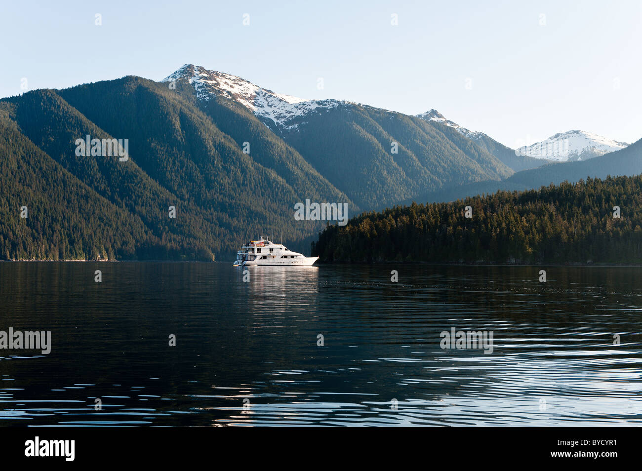 Alaska. Safari Quest anchored in Windham Bay in the Chuck River ...