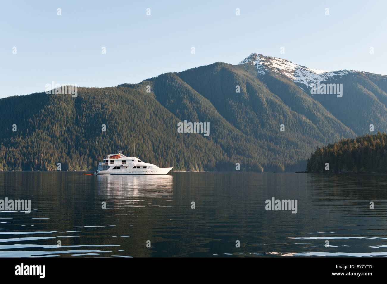 Alaska. Safari Quest anchored in Windham Bay in the Chuck River ...