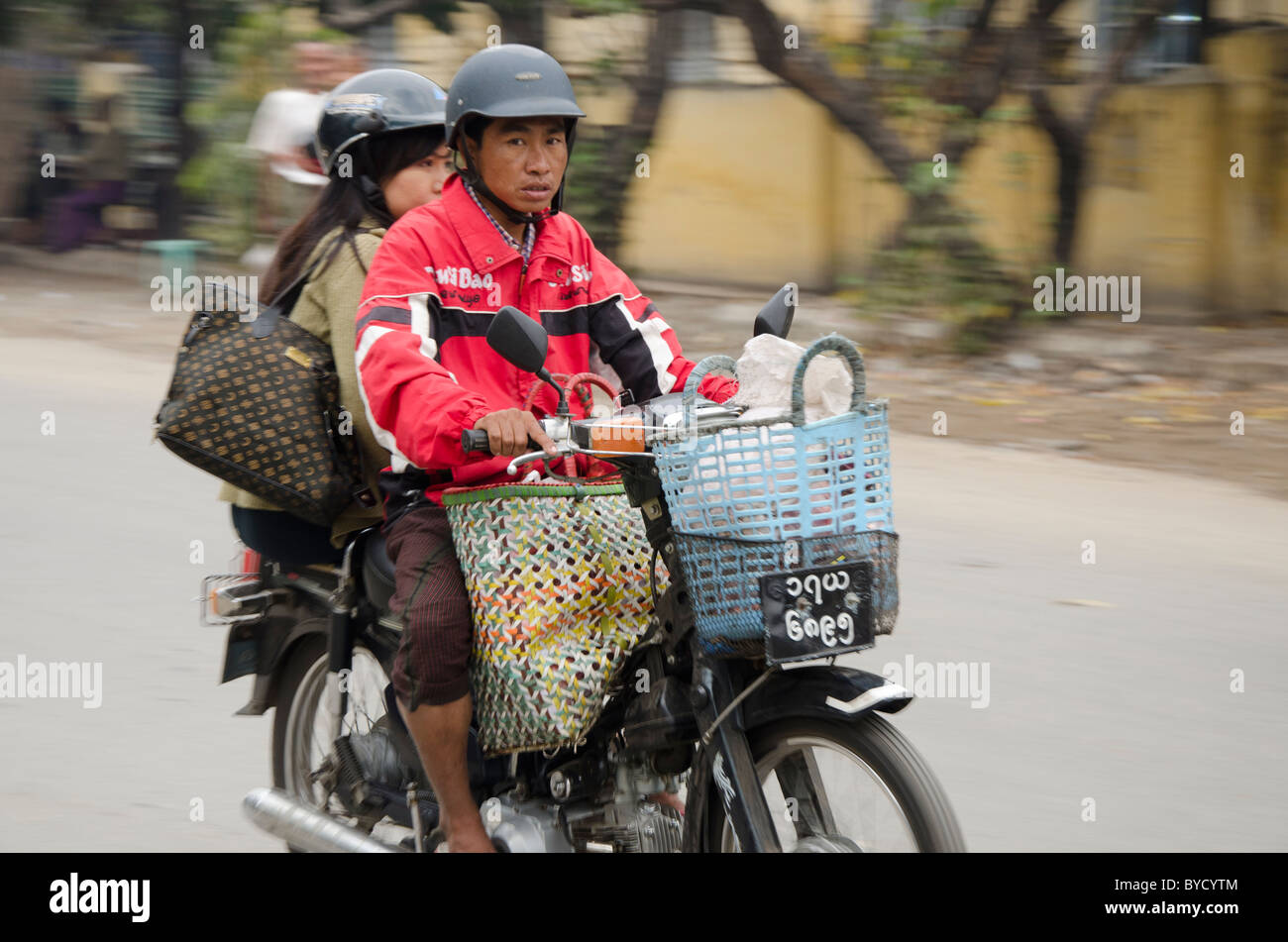 Myanmar (aka Burma), Mandalay. Typical everyday life street scene Stock ...