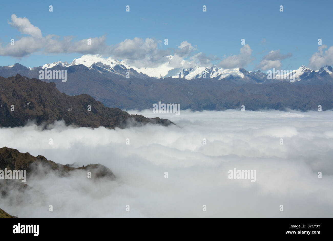Andes Mountains in Peru looking towards the Vilcabamba range Stock ...