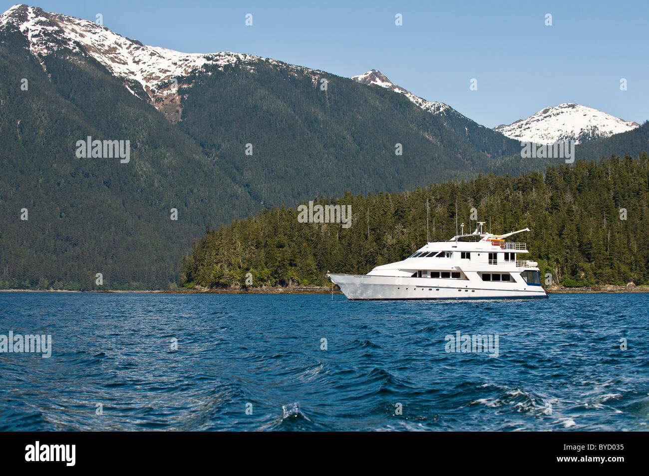 Alaska. Safari Quest anchored in Windham Bay in the Chuck River ...