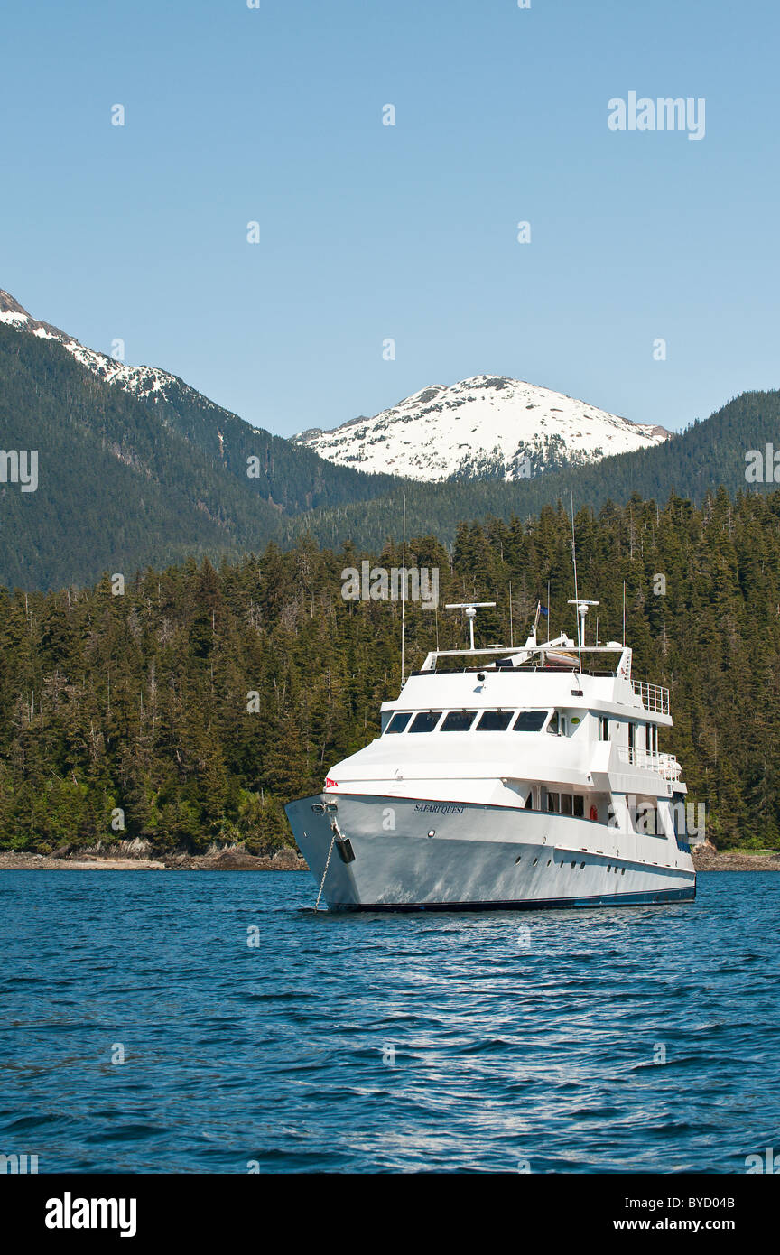 Alaska. Safari Quest anchored in Windham Bay in the Chuck River ...